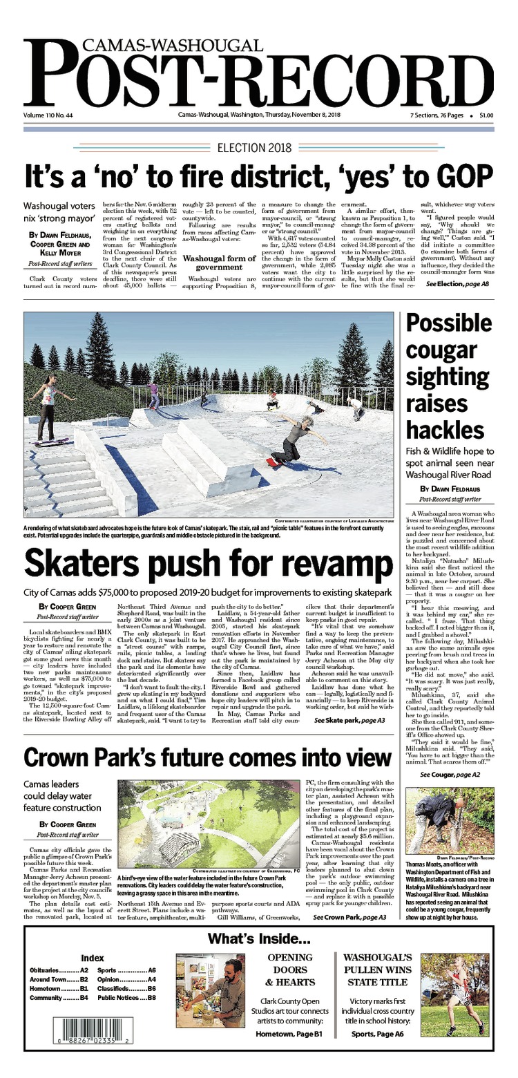 Thursday, Nov. 8th - Camas-Washougal Post-Record