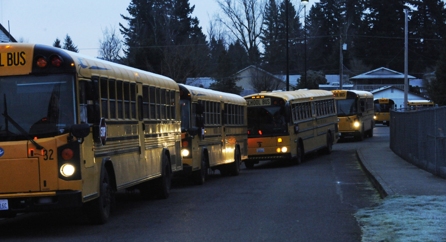 School Bus Inside High School